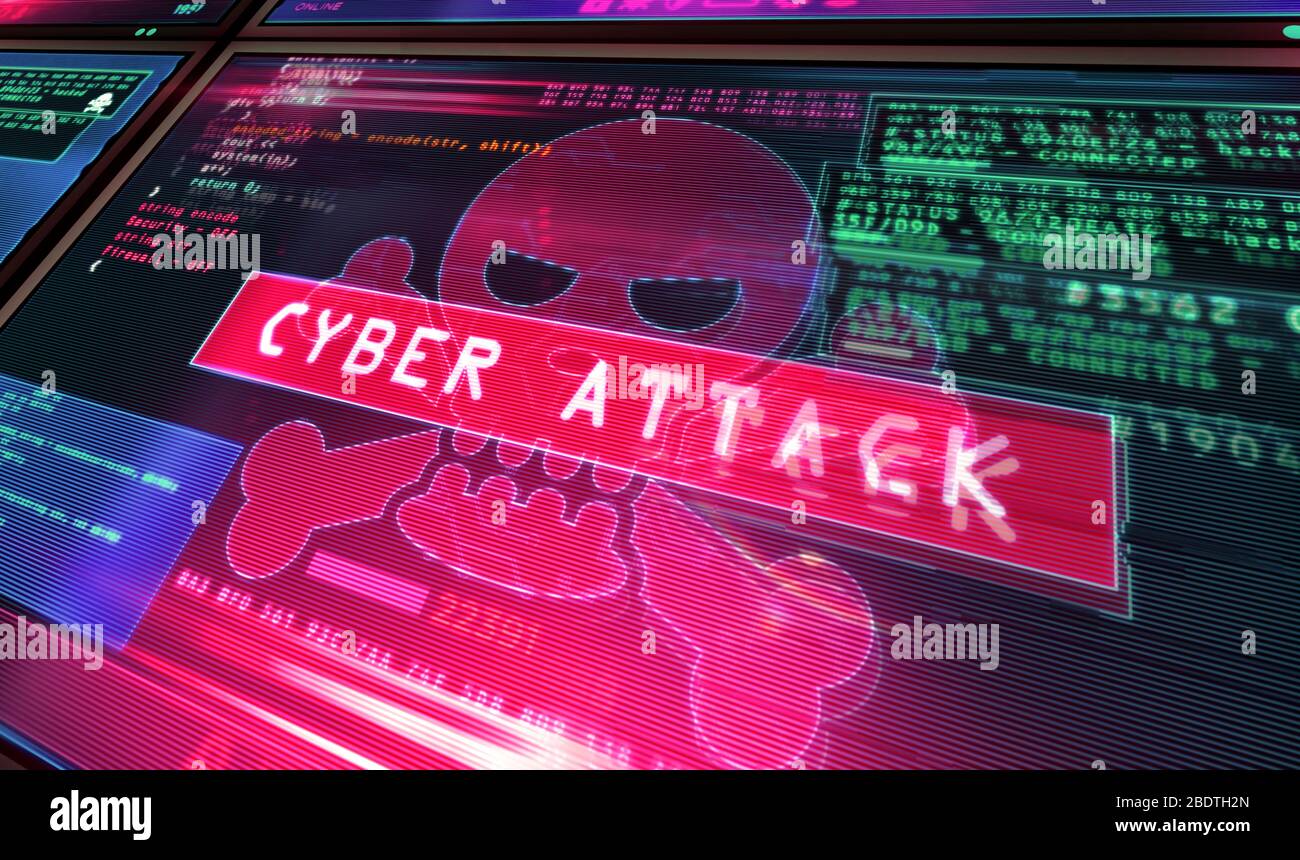 Hacker Typing On The Keyboard And Breaks Computer Security On Virtual