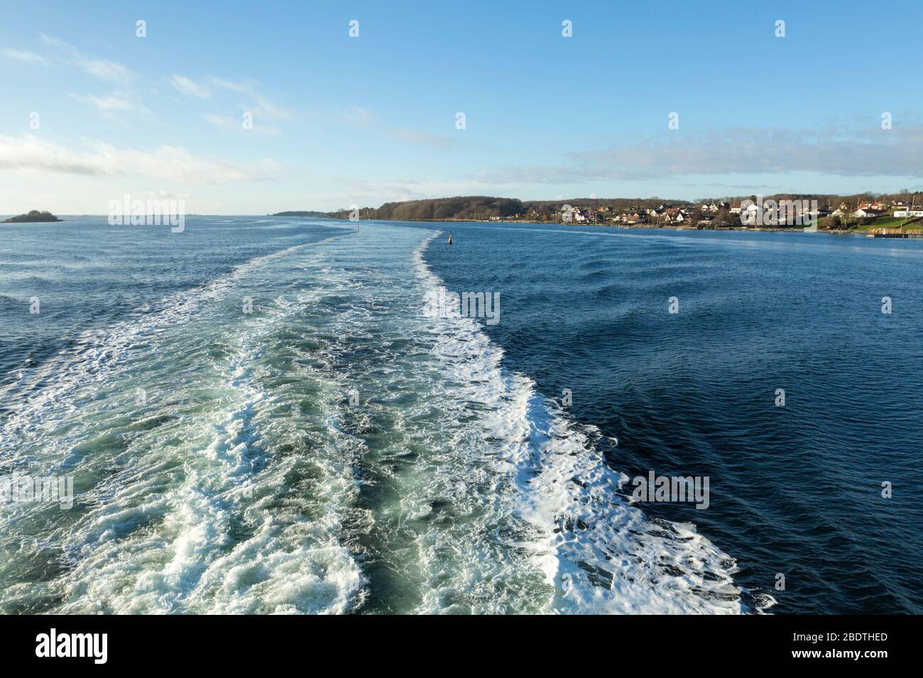 Back wave of Aero to Svendborg ferry, Denmark Stock Photo - Alamy