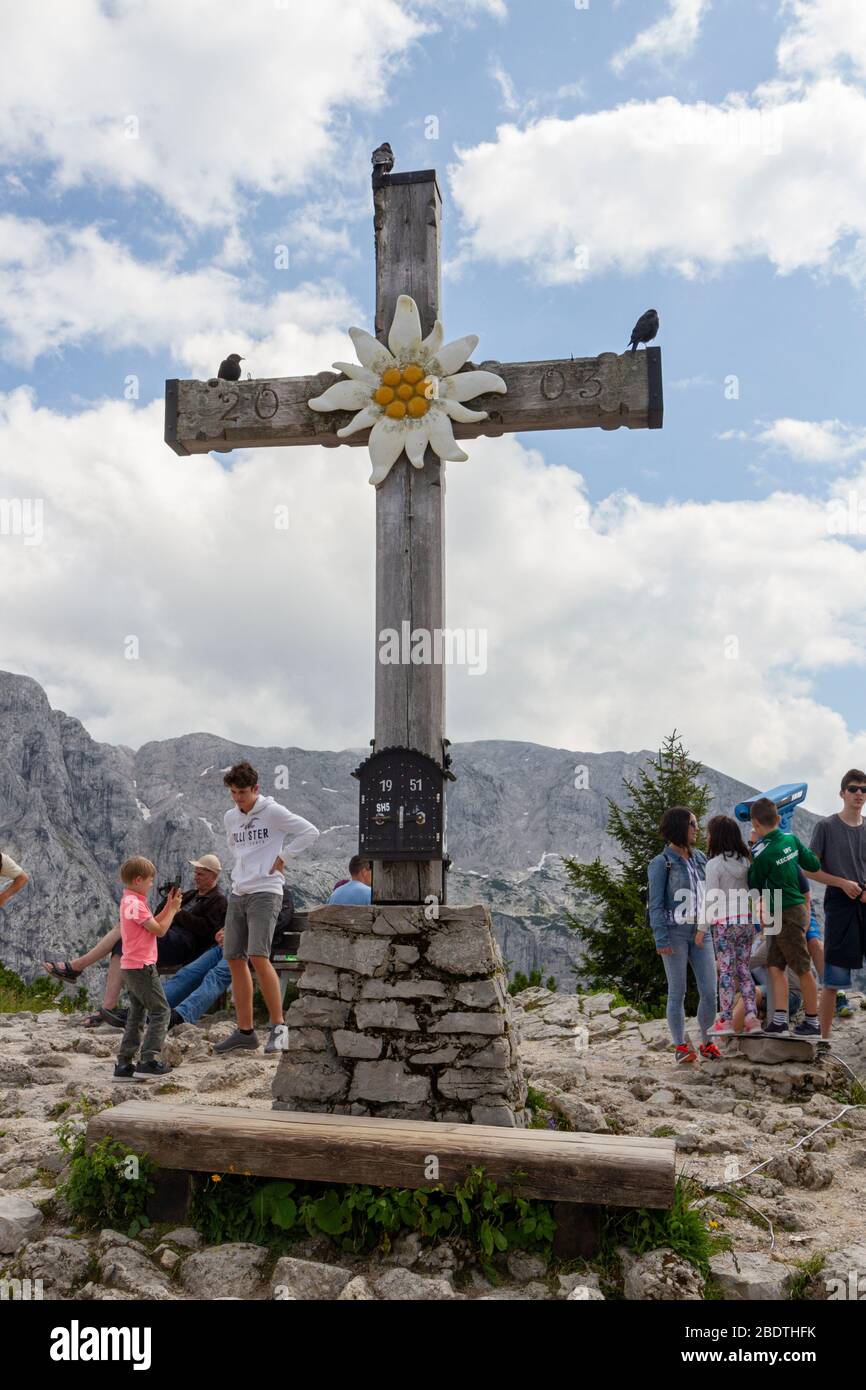 Cross on the hill above Eagle's Nest, Berchtesgaden, Bavaria, Germany ...