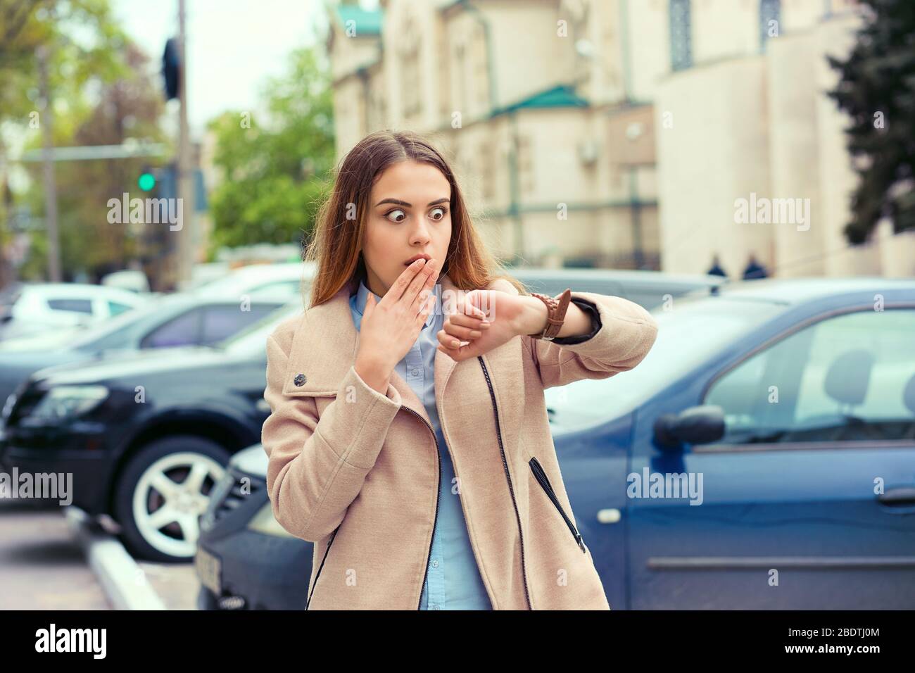 Woman late for work outdoor hi-res stock photography and images - Alamy