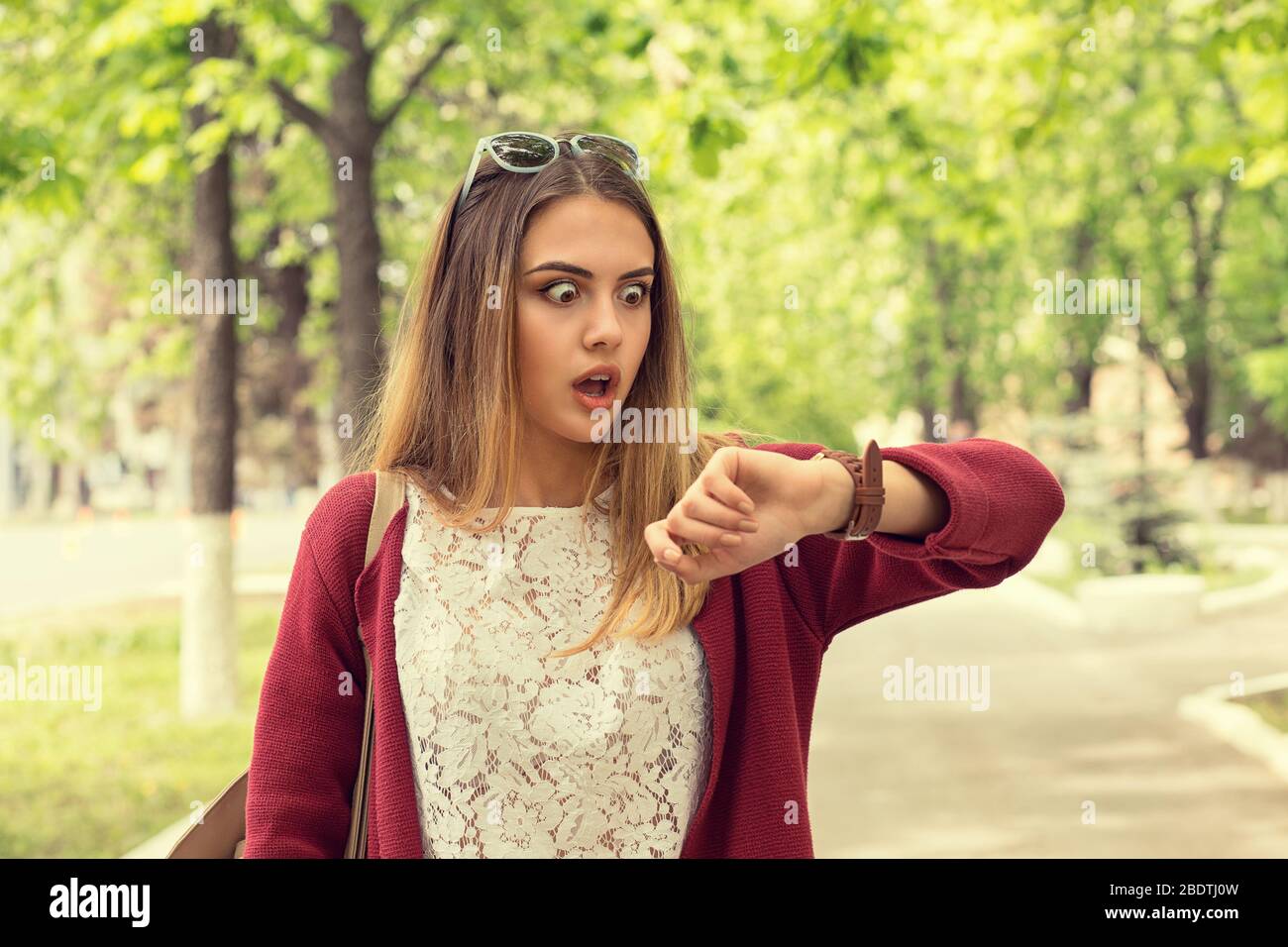 Woman late for work outdoor hi-res stock photography and images - Alamy