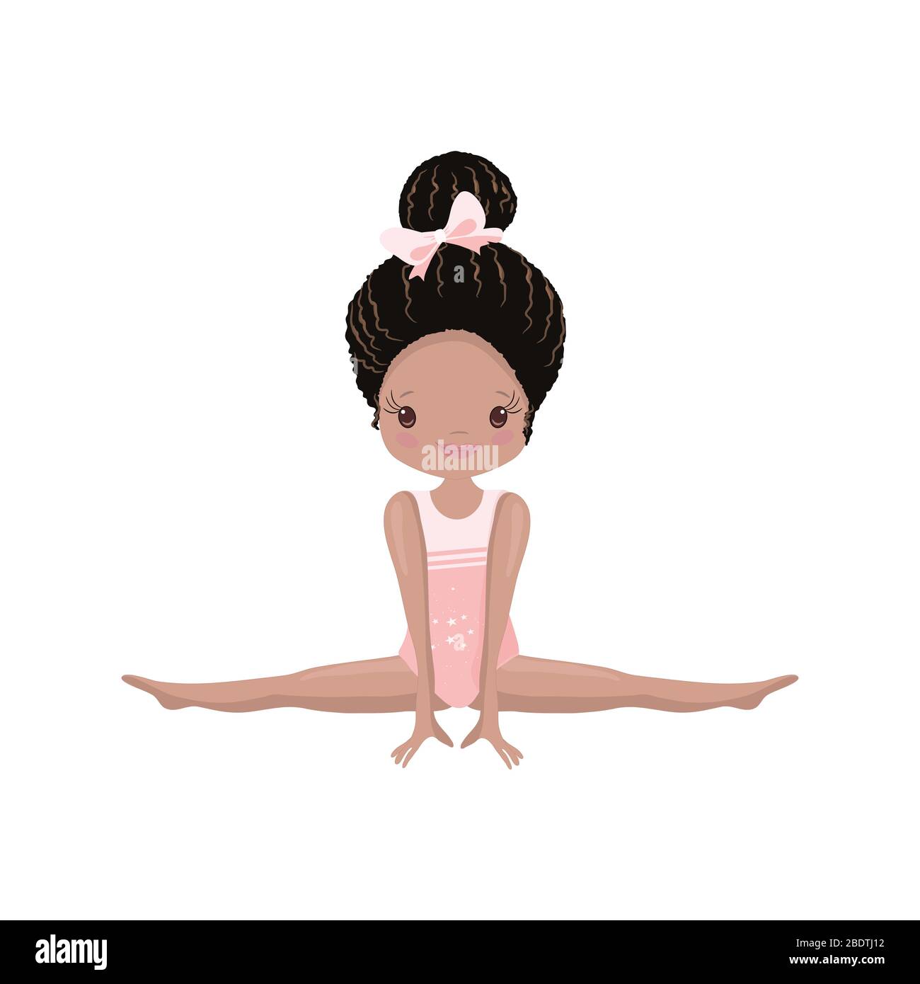 Clipart Cute African American Girl Gymnast Gym Stock Vector Image & Art ...