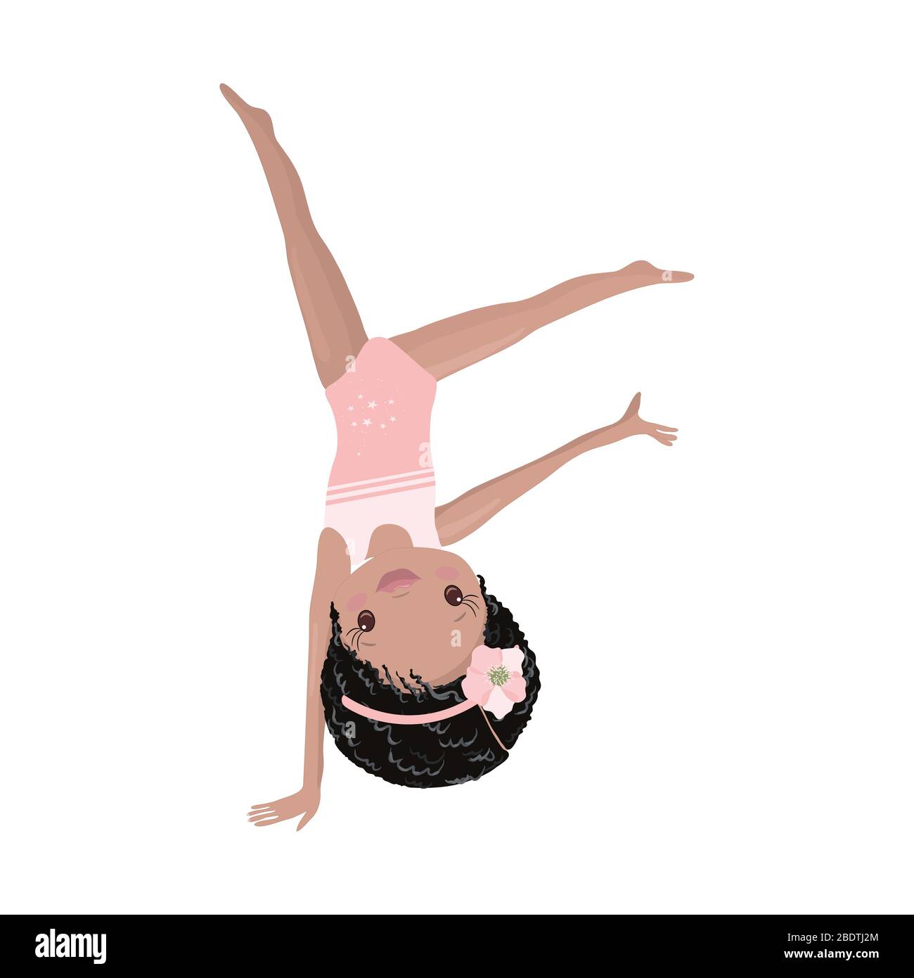 Clipart Cute African American Girl Gymnast Gym Stock Vector Image & Art ...