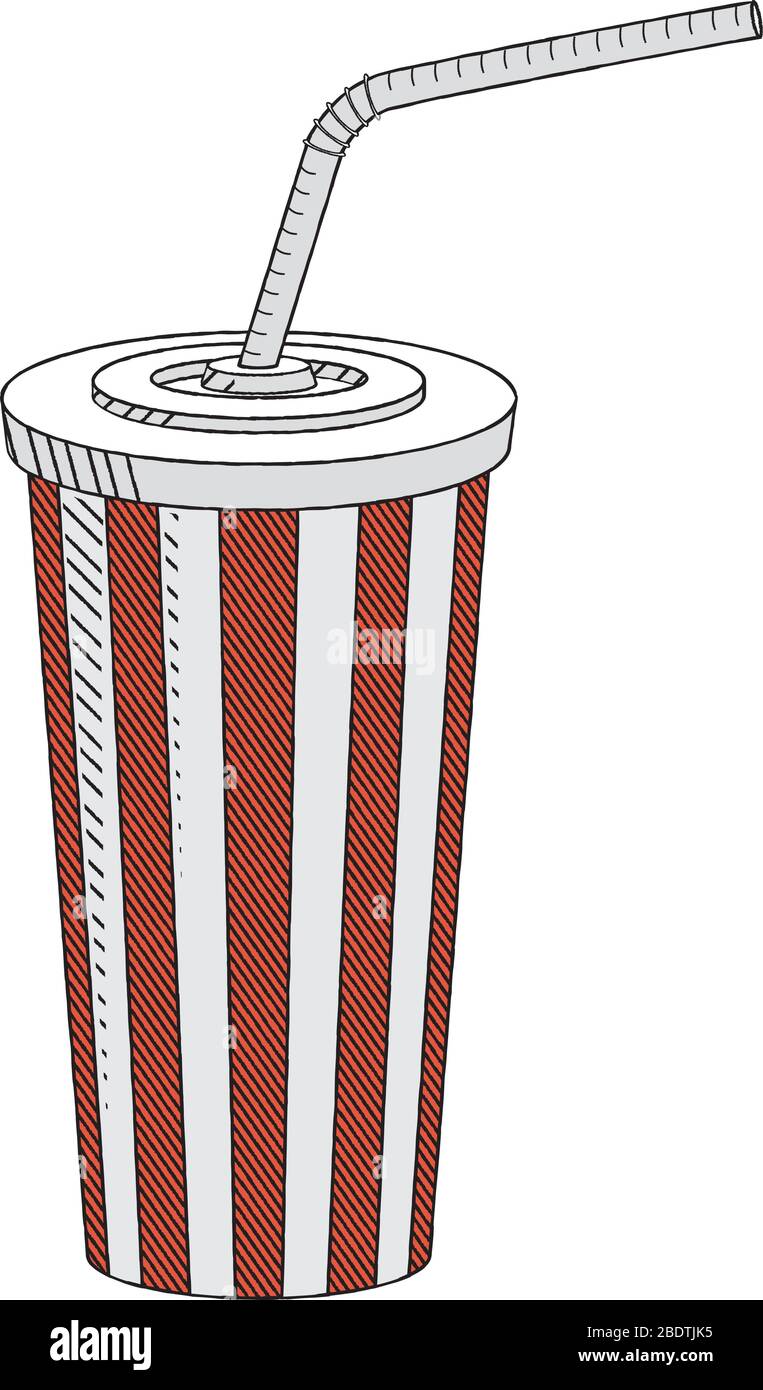 Cola/ soda with a straw - illustration/ clipart Stock Vector Image ...