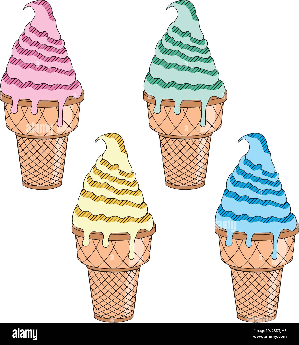Ice cream drawing Stock Vector Image & Art - Alamy