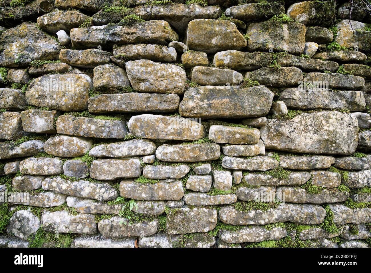Stone wall detail in Ordesa National Park, Pyrenees in Spain Stock ...