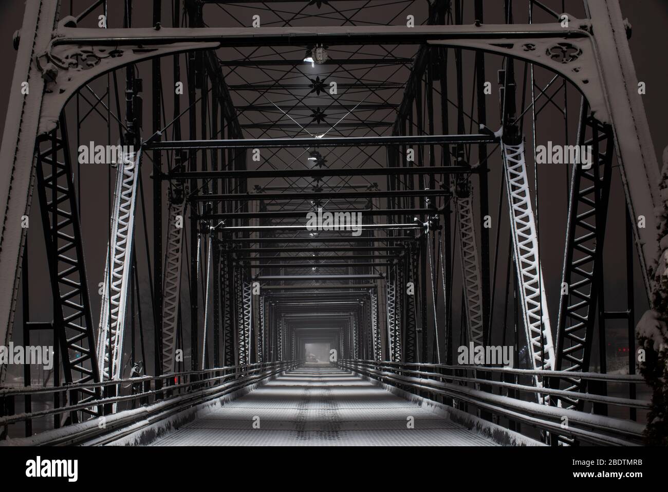 Pedestrian Bridge in Snow in Harrisburg, PA Stock Photo - Alamy