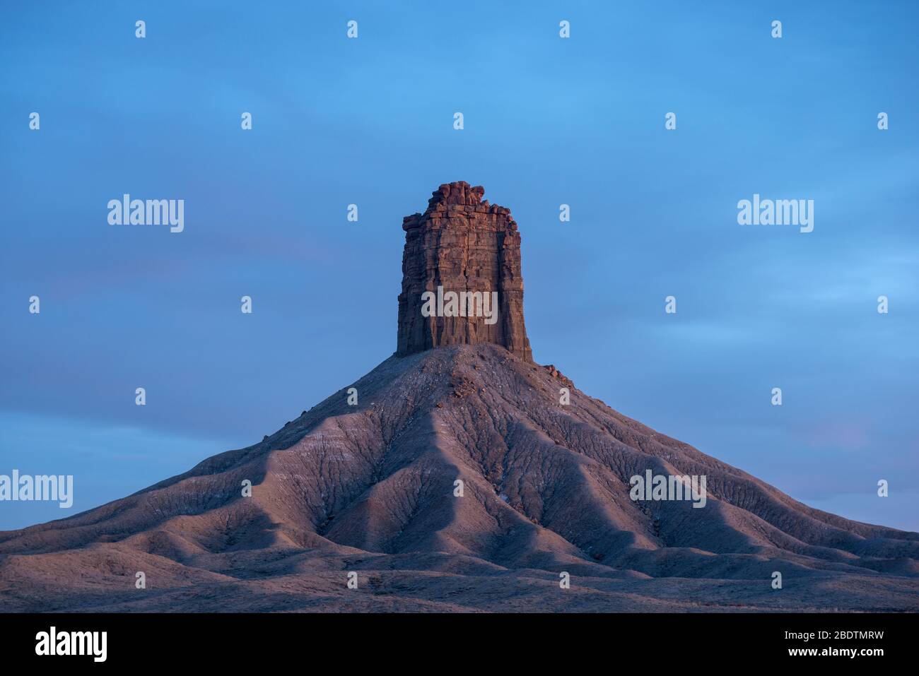 Erosion Cuts Deep Lines in the Earth Surround the Chimney Rock M Stock ...