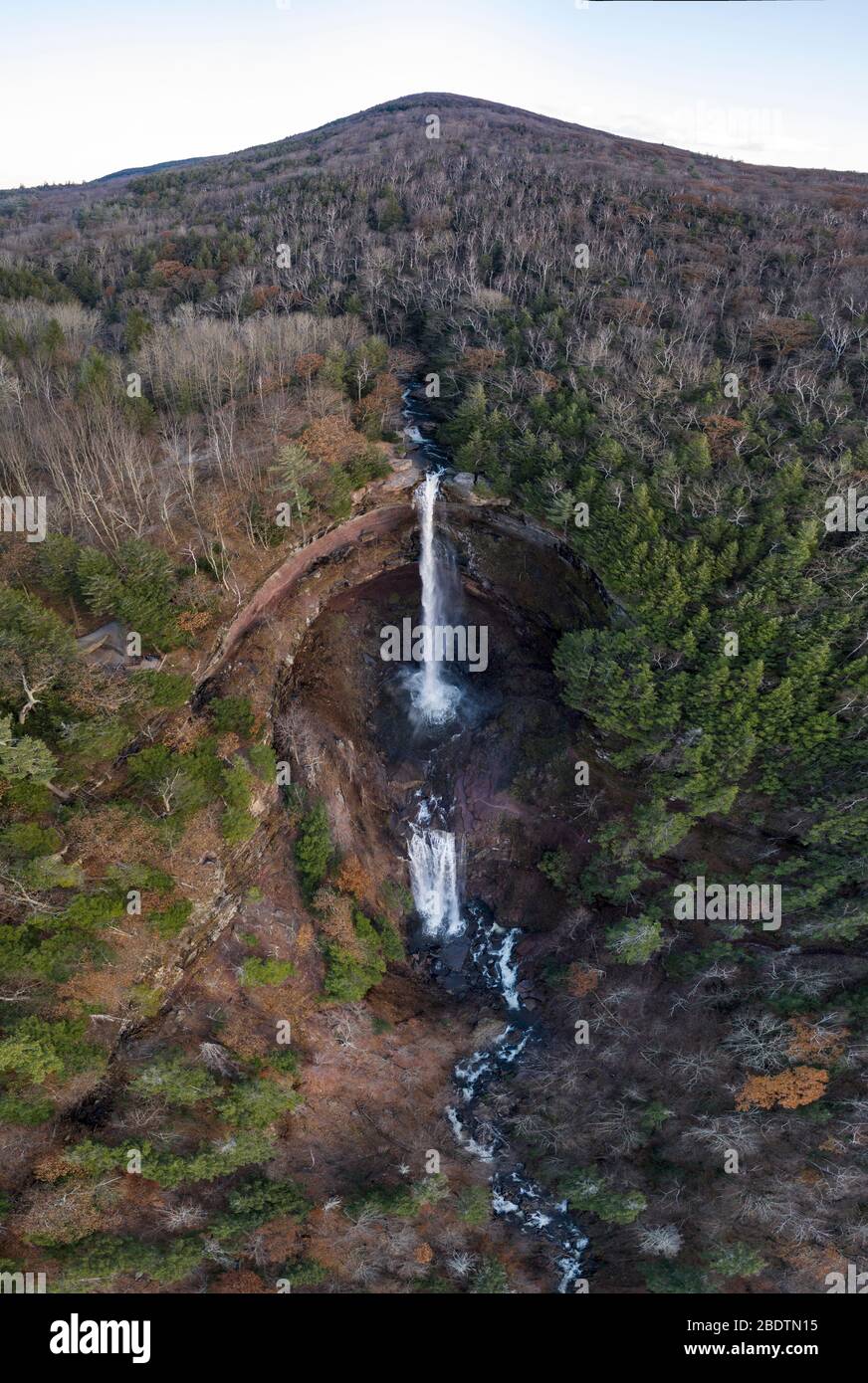 NY's tallest waterfall, Kaaterskill Falls from above Stock Photo - Alamy