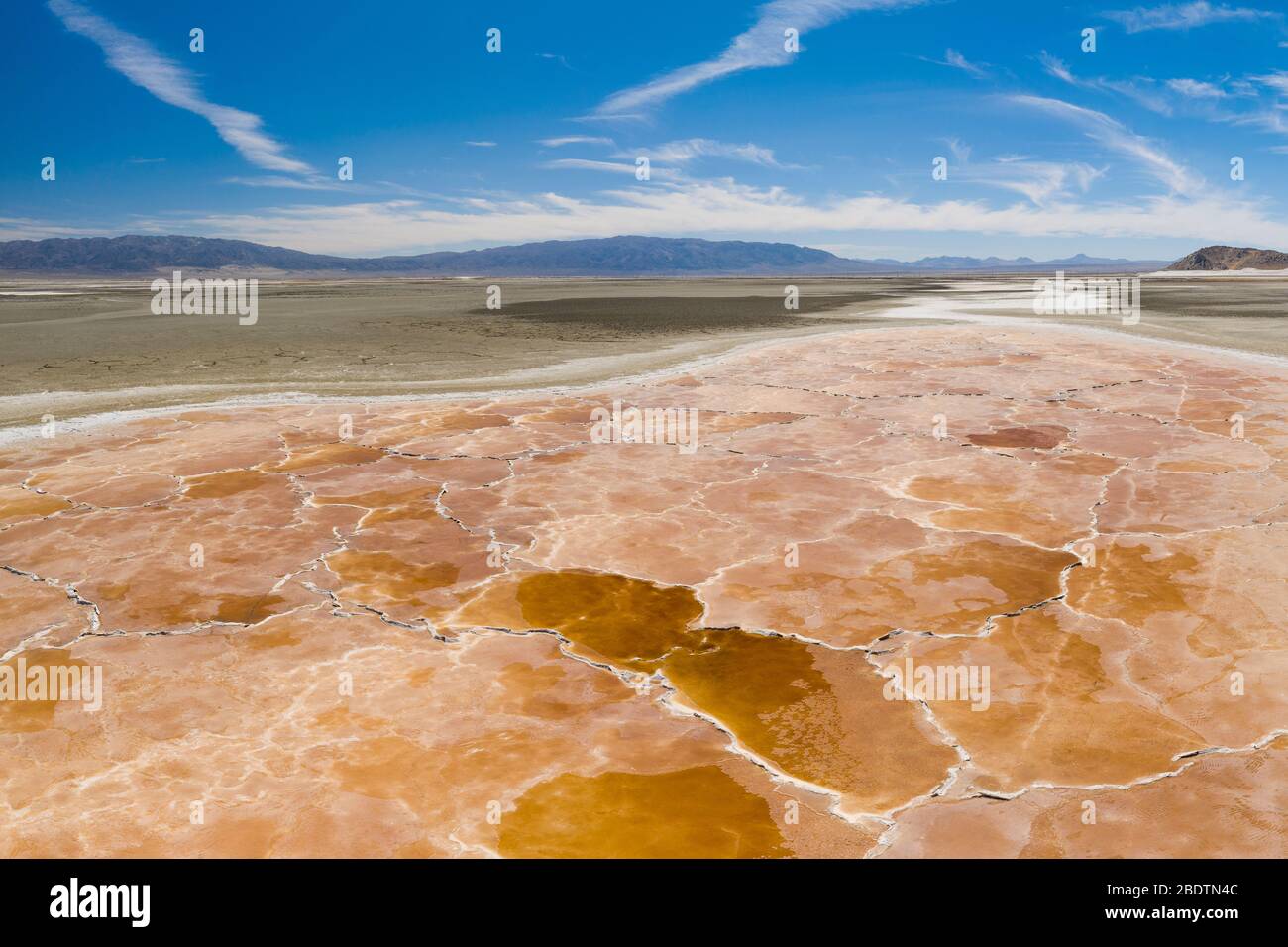 Evaporation Ponds at Searles Lake Stock Photo - Alamy