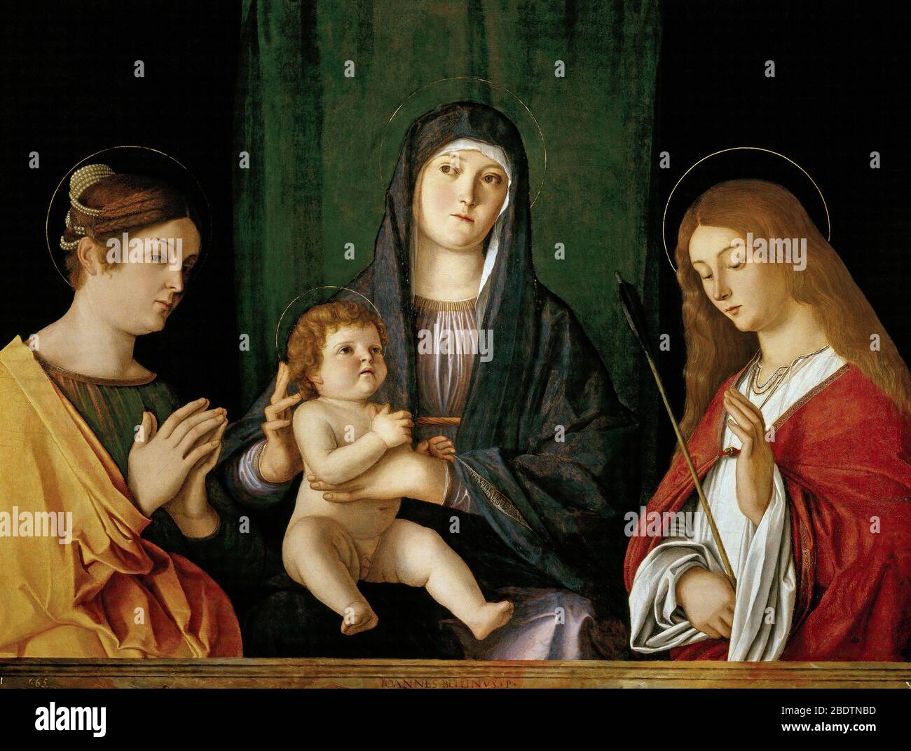 Virgin Theotokos And Child Between Saints