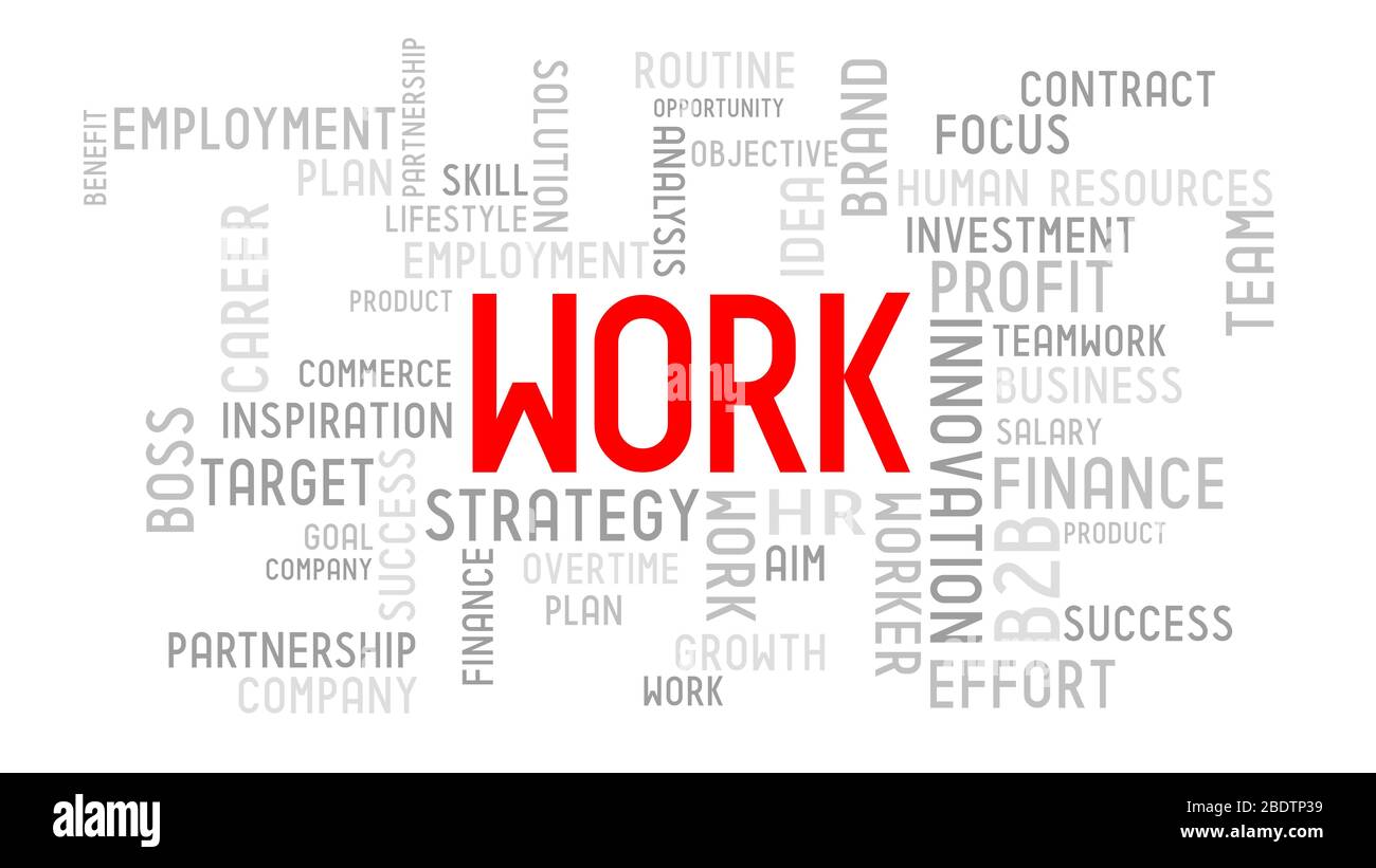 Work - typographic concept Stock Photo - Alamy