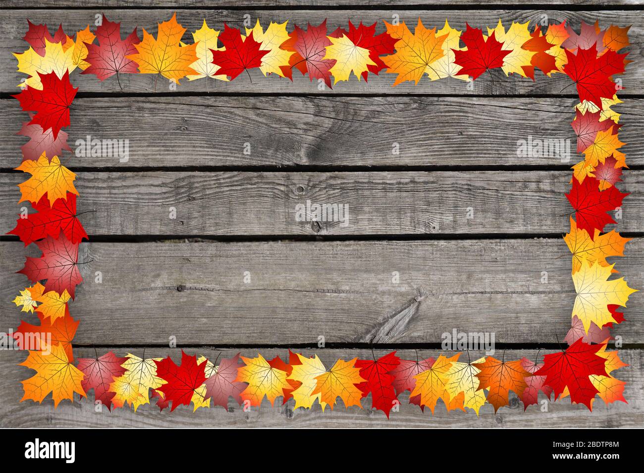 Frame made out of leaves Stock Photo - Alamy