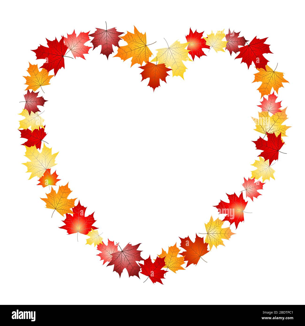 Heart shape frame with leaves Stock Photo - Alamy