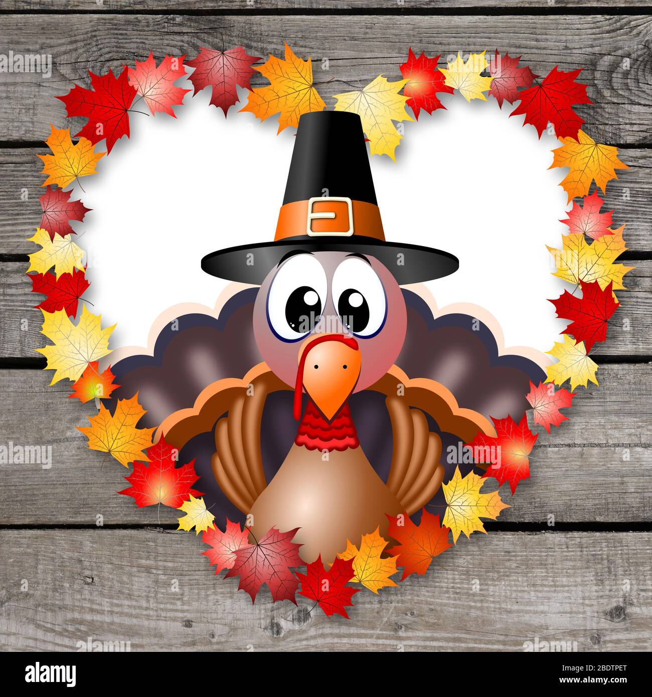 Thanksgiving turkey illustration - heart Stock Photo - Alamy