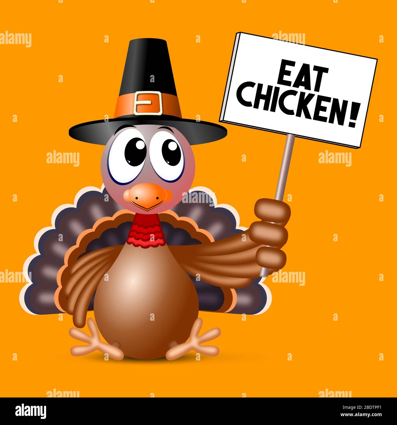 Eat chicken - Thanksgiving card Stock Photo - Alamy