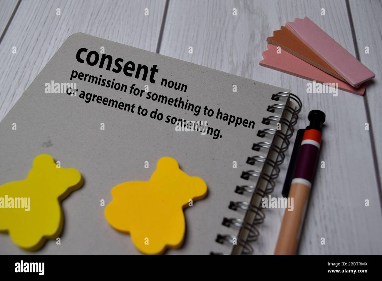 Definition of Consent word with a meaning on a book. dictionary concept ...