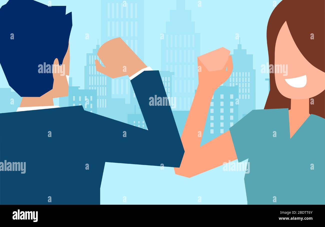 Elbow bump vector vectors hi-res stock photography and images - Alamy