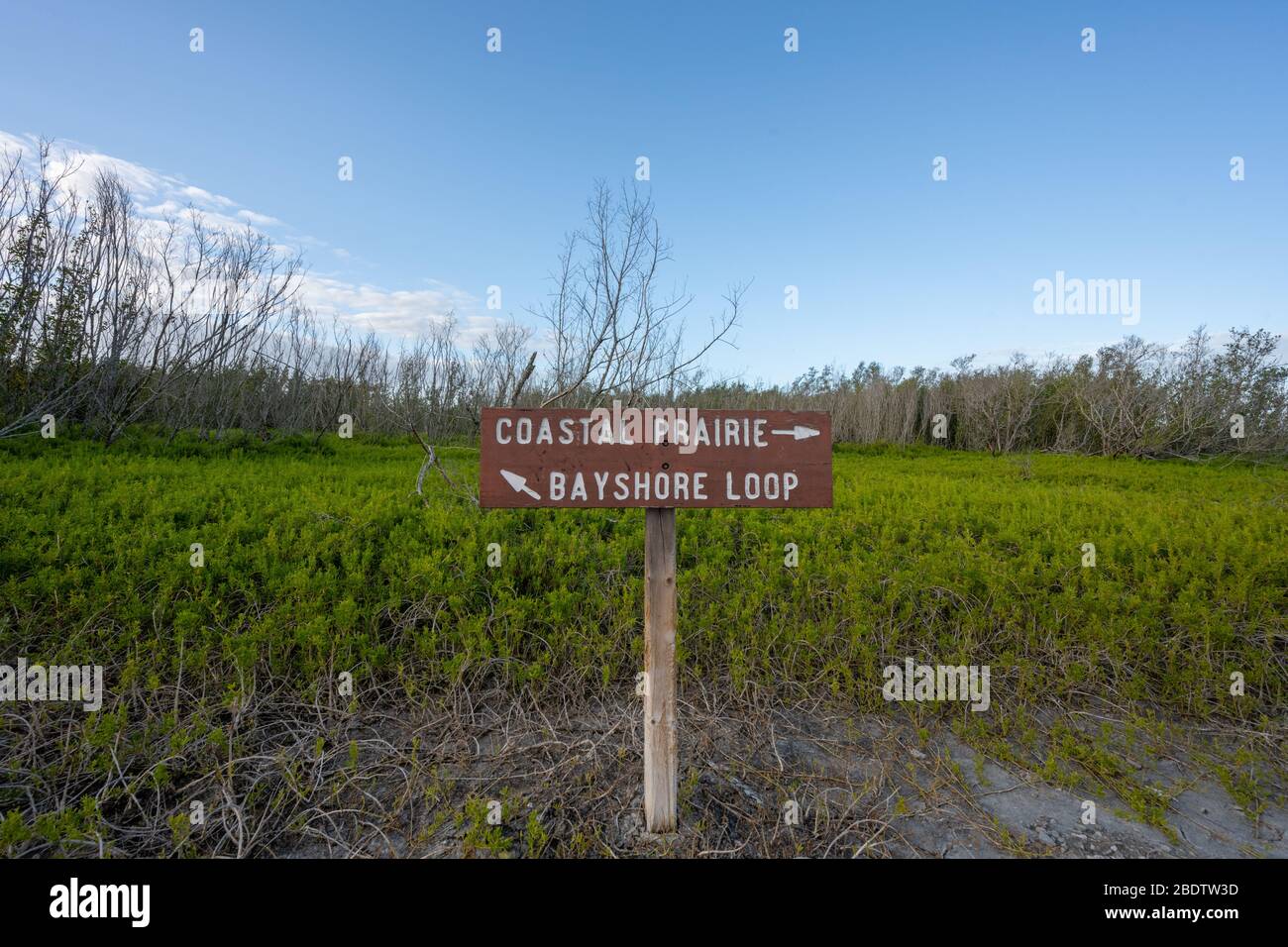 Coastal Prarie and Bayshore Loop Split Sign Stock Photo - Alamy