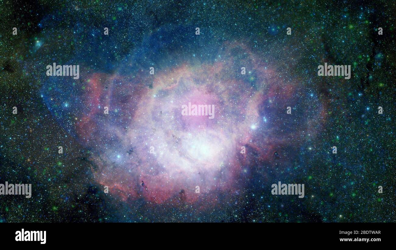 Deep space art. Nebulas, galaxies and stars in beautiful composition ...