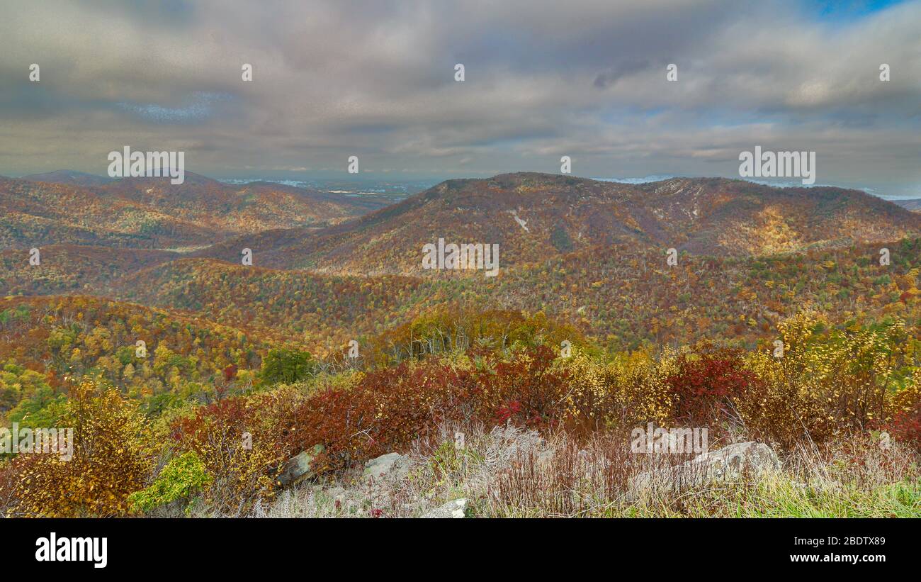 Fall in Shenandoah National Park along Skyline Drive in Virginia Stock ...