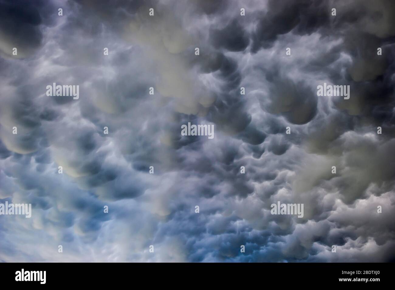 Mammatus clouds, dramatic cloud atmosphere, thunderclouds, cumulonimbus ...