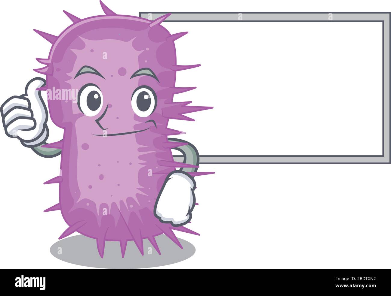 Humorous acinetobacter baumannii cartoon design Thumbs up bring a white ...