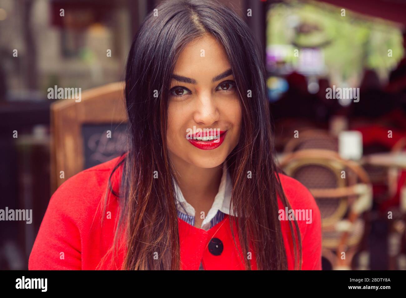Woman happy. Closeup portrait beautiful smiling toothy girl student ...