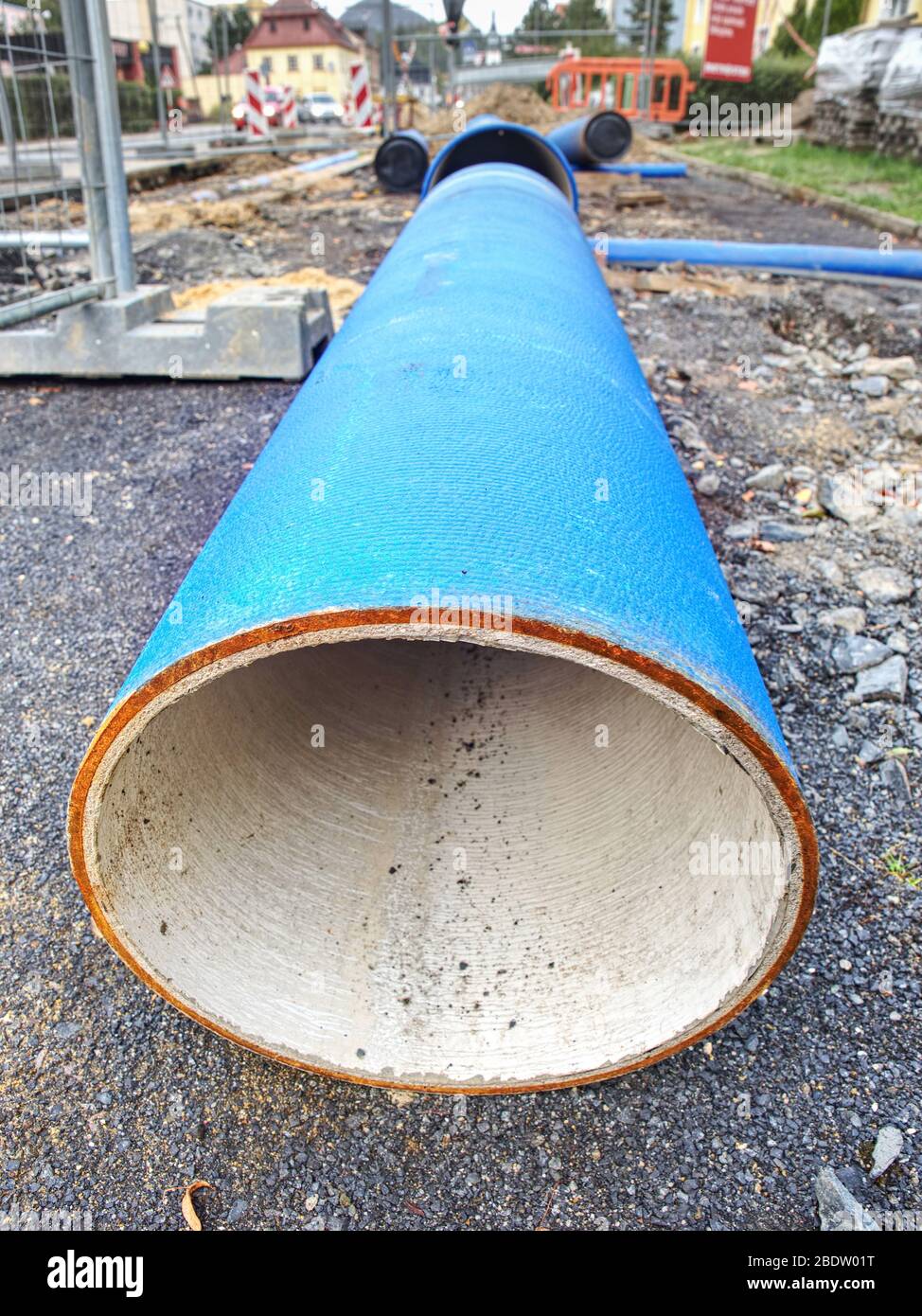 Repairing of drink water supply system in town. Changing pipe line ...