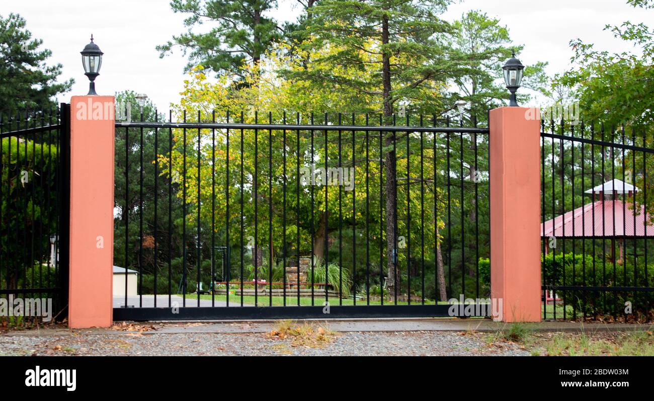 Green Wrought Iron Gates Stock Photos & Green Wrought Iron Gates Stock ...