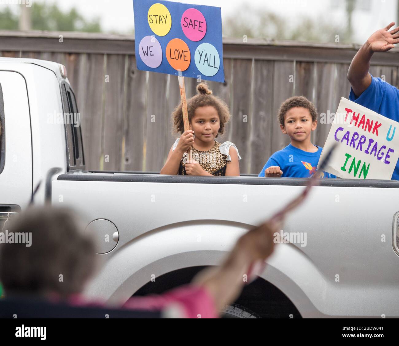April 9, 2020: Retirement home residents wave and cheer as a drive-by ...