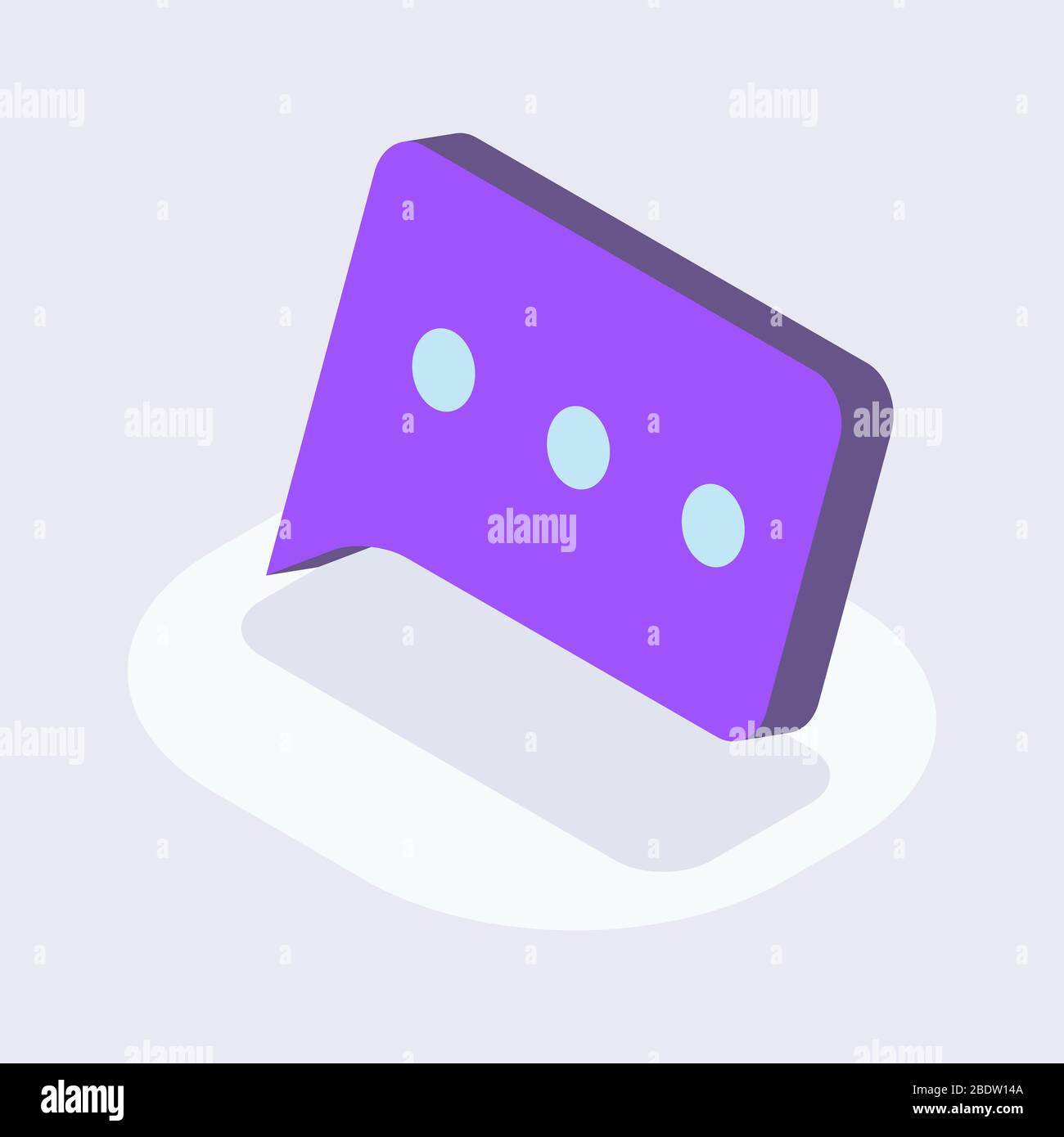 chat message rectangle isometric icon with modern flat style color ...
