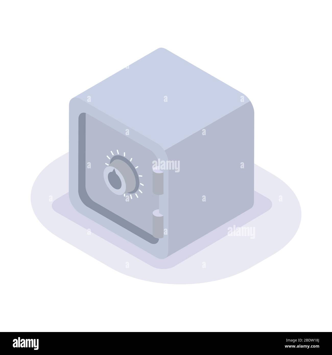 safebox deposit metal square isometric icon with modern flat style ...
