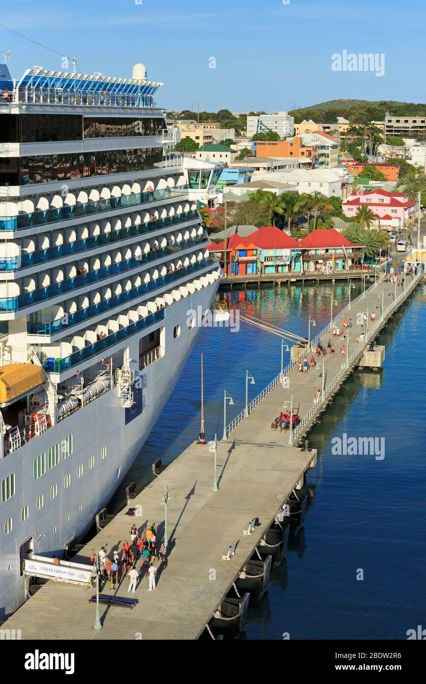 Cruise ship in St. John's Harbour,Antigua Island,Antigua & Barbuda ...