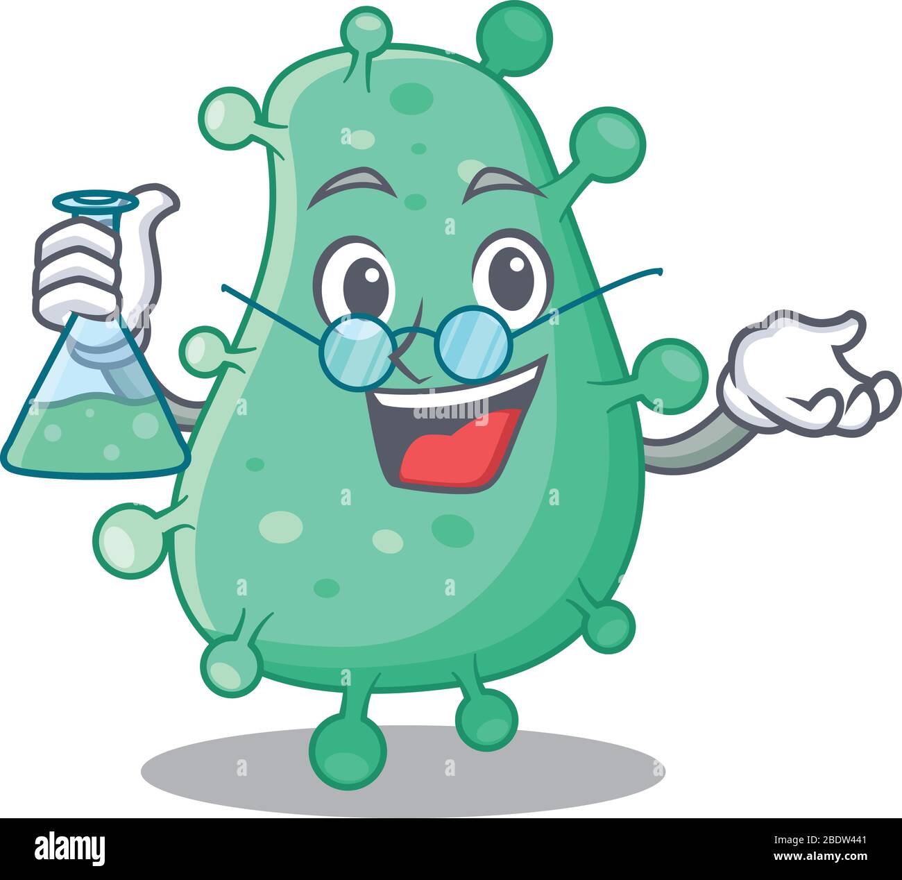 Agrobacterium tumefaciens smart Professor Cartoon design style working ...