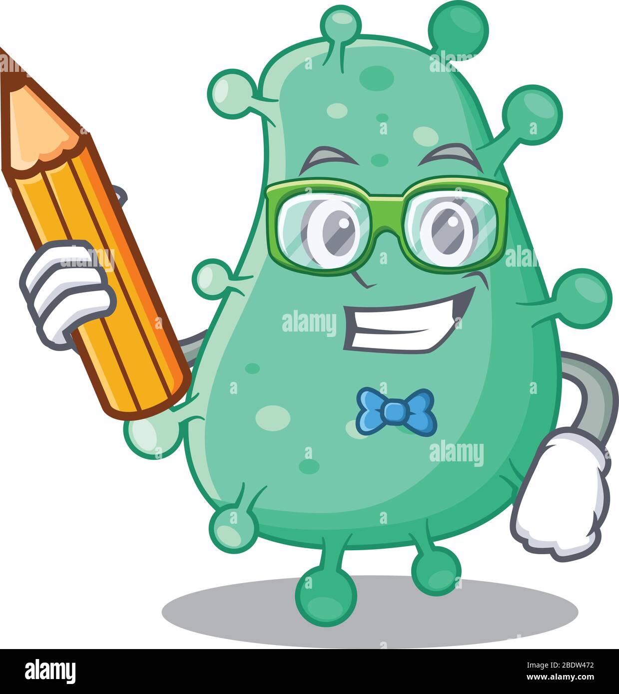 A brainy student agrobacterium tumefaciens cartoon character with ...