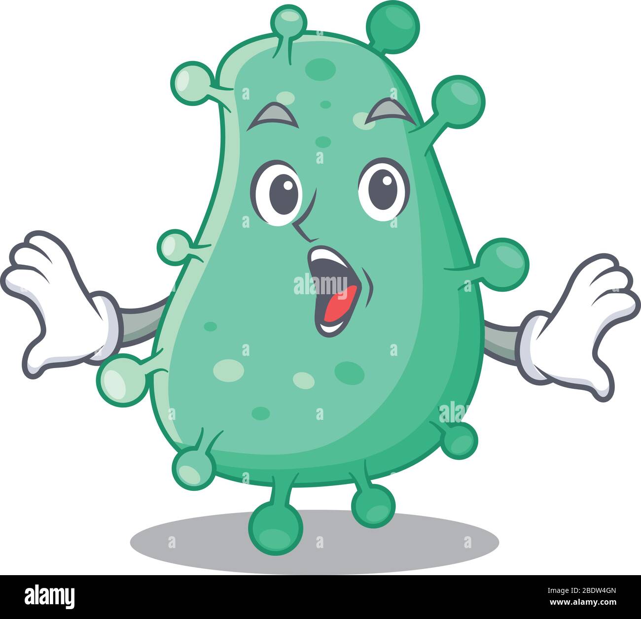 Cartoon design style of agrobacterium tumefaciens has a surprised ...