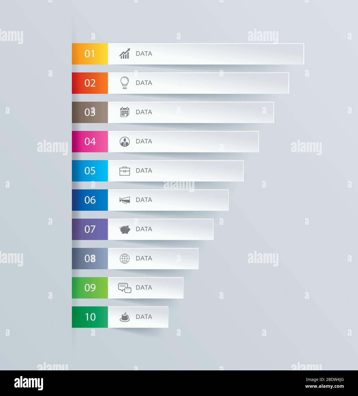 10 graph data infographics tab paper index template. Vector ...