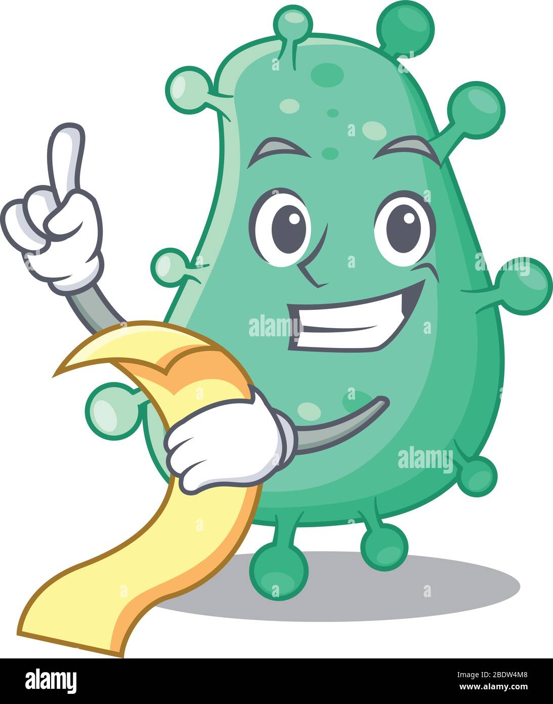 Agrobacterium tumefaciens mascot character design with a menu on his ...