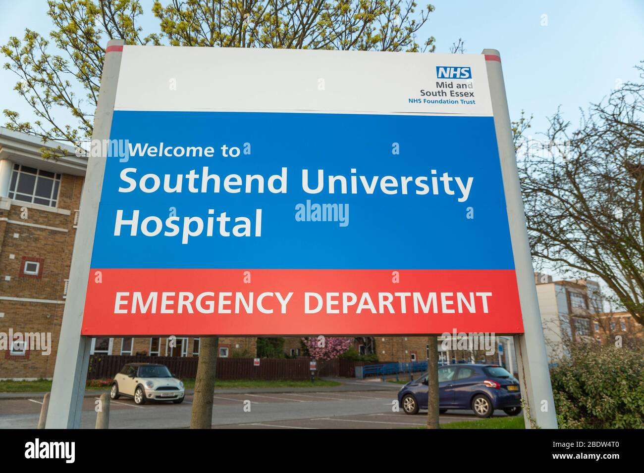 Southend University Hospital restored front entrance sign with Mid and ...