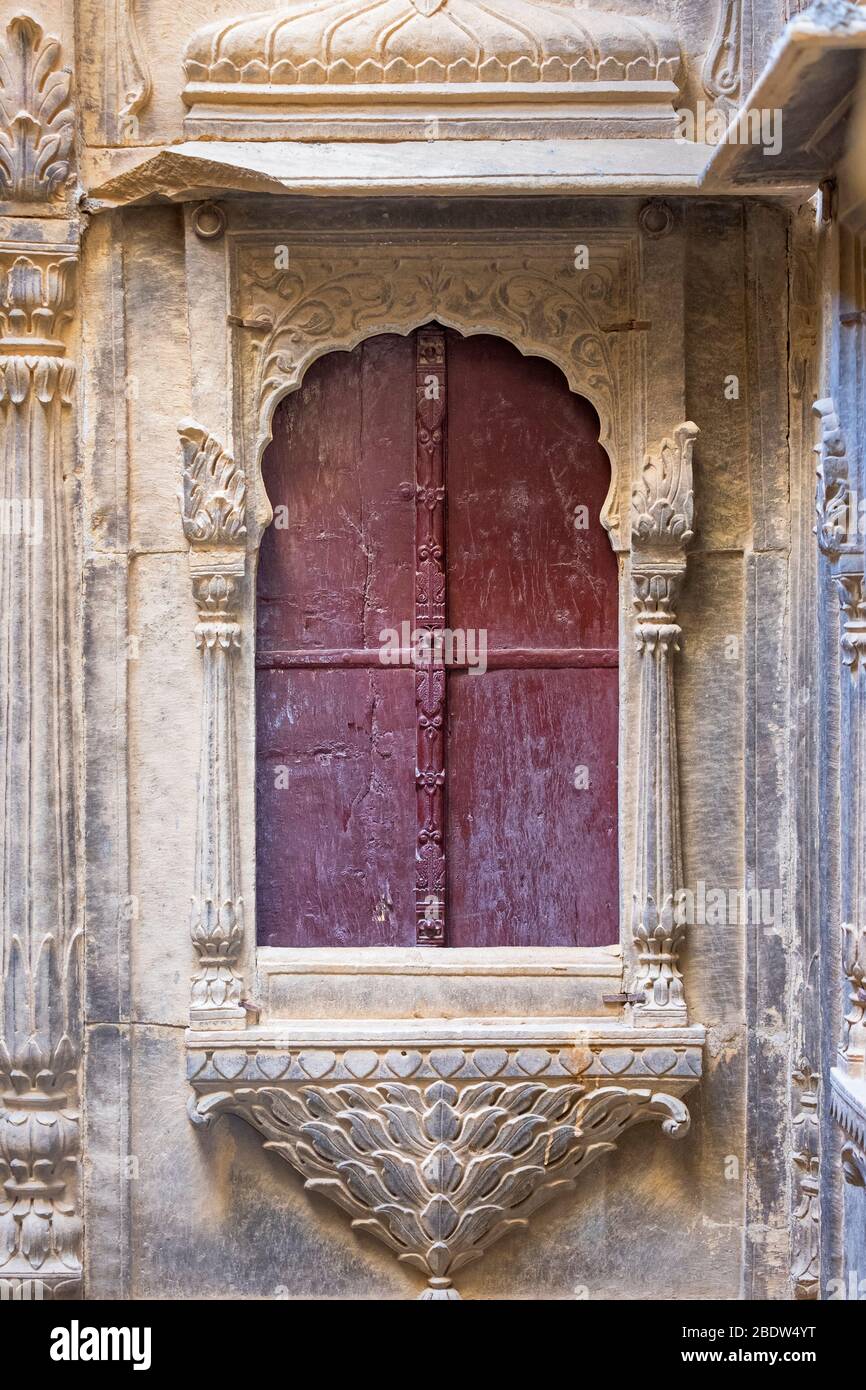 Baa Ri Haveli window Jaisalmer Fort Rajasthan India Stock Photo - Alamy