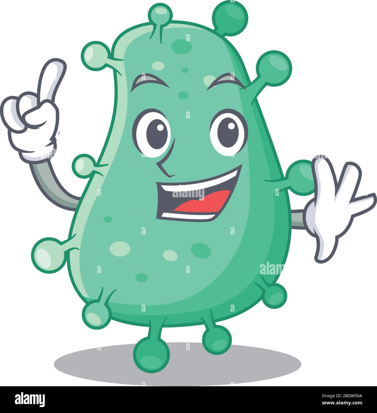 Agrobacterium tumefaciens mascot character design with one finger ...