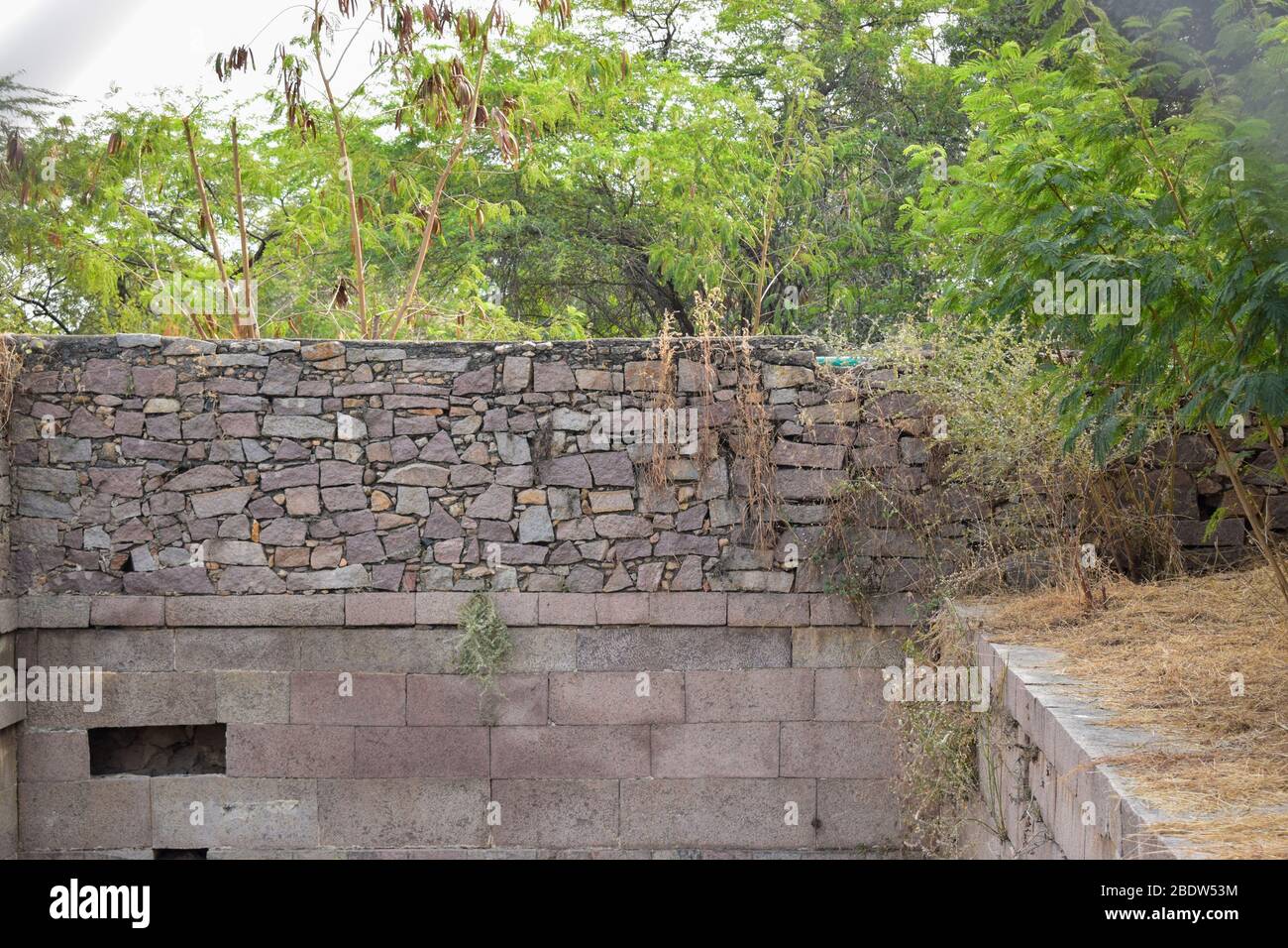 Old Abandoned Fort Rock Stone Wall For Background Dirty Old Classic ...