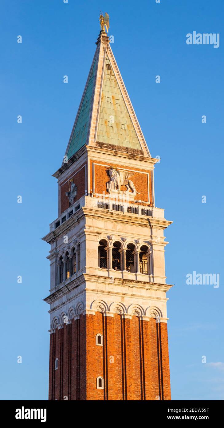 Top of St Mark's Campanile on Sky Background. Bell Tower of St Mark's ...