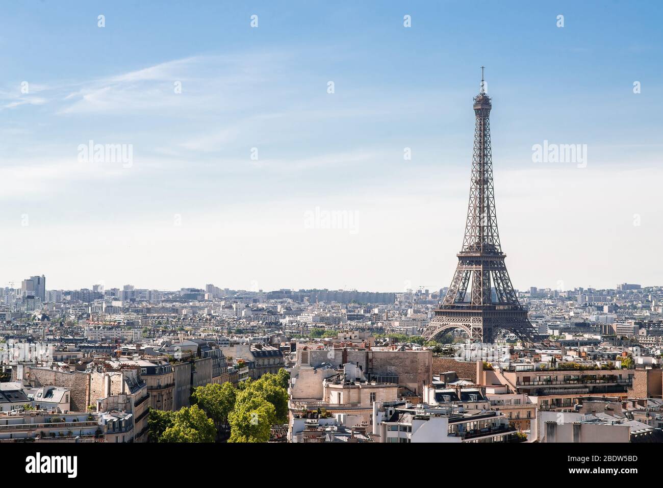 View on Eiffel Tower from Arc de Triomphe in Paris. France Stock Photo - Alamy