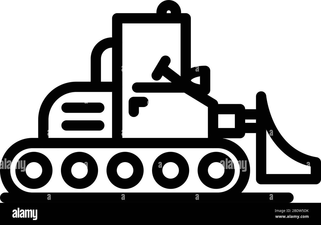 Heavy bulldozer icon, outline style Stock Vector Image & Art - Alamy