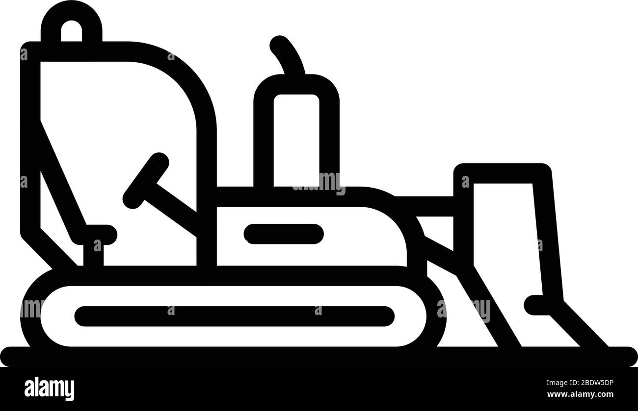 Construction bulldozer icon, outline style Stock Vector Image & Art - Alamy