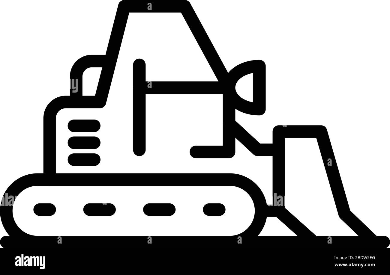 Big bulldozer icon, outline style Stock Vector Image & Art - Alamy