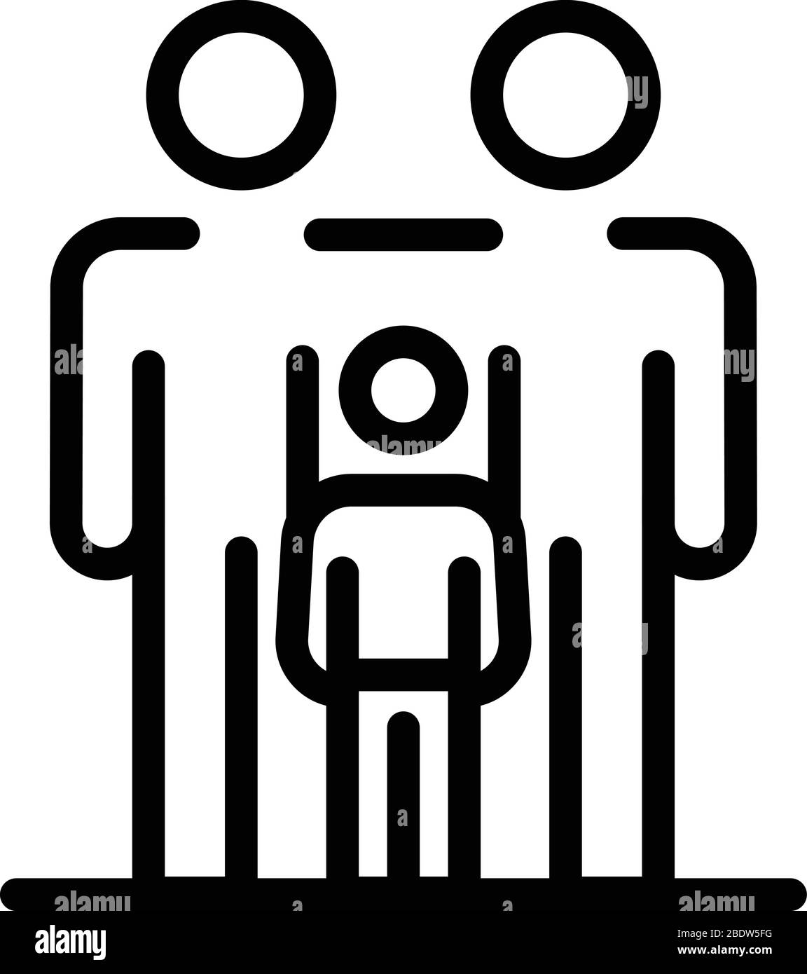 Figures of adults and children icon, outline style Stock Vector Image ...