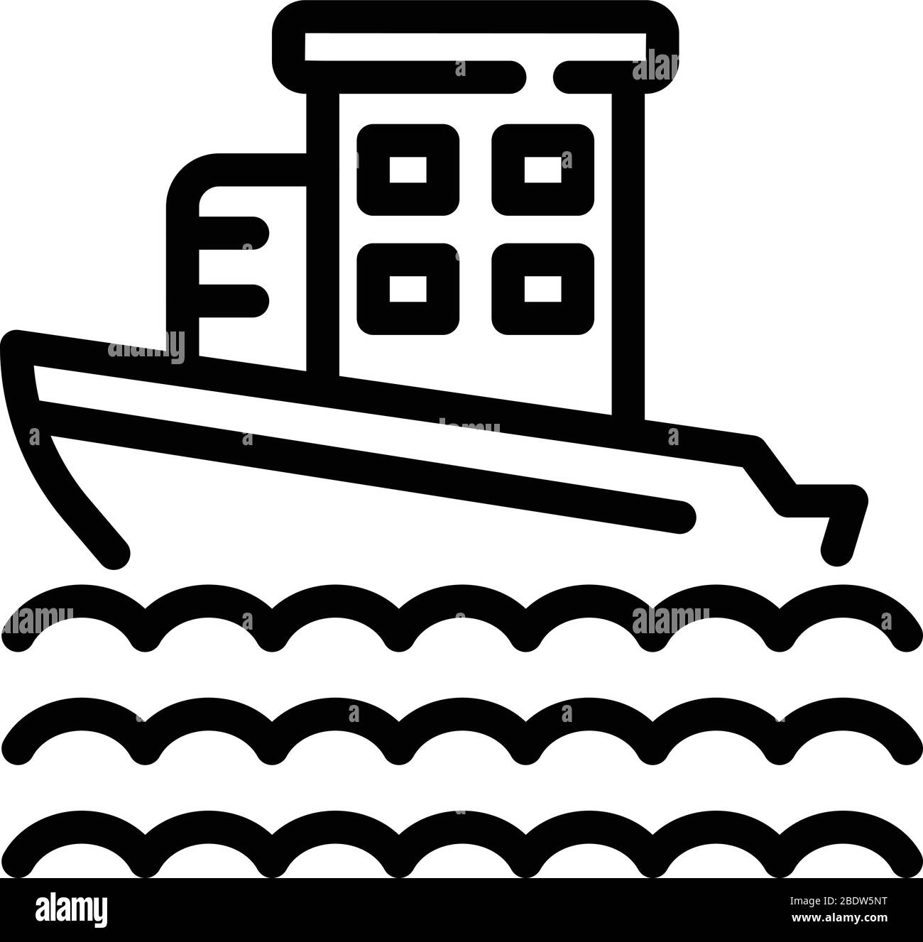 Floating cruise icon outline Black and White Stock Photos & Images - Alamy